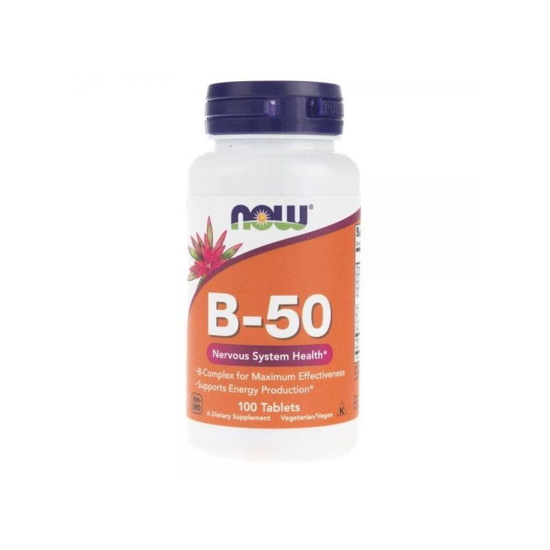 Vitamin B50 Komplex von Vitaminen B 100 Tabletten NOW FOODS – marktbio
